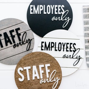 3D Staff Only Sign Business Door Signs Employees Only Sign Boutique ...