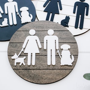 3D Restroom Sign With Pets Restroom Sign for Veterinarian Office Gift ...
