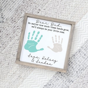 Custom Hand Print Sign for Dad From Kids Fathers Day Gift From Multiple ...