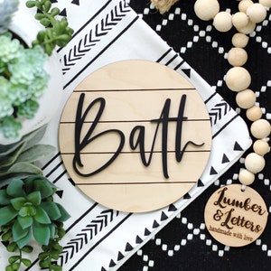 3D Lettered Shiplap Bath Sign - Etsy