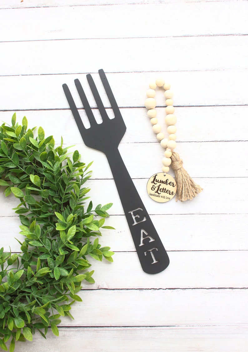3D Fork Sign Modern Farmhouse Kitchen Wall Decor | Etsy