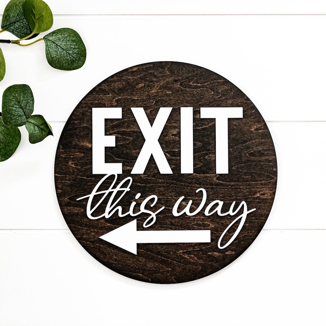 3D Exit Sign Business Door Signs Exit This Way Sign Emergency Exit ...