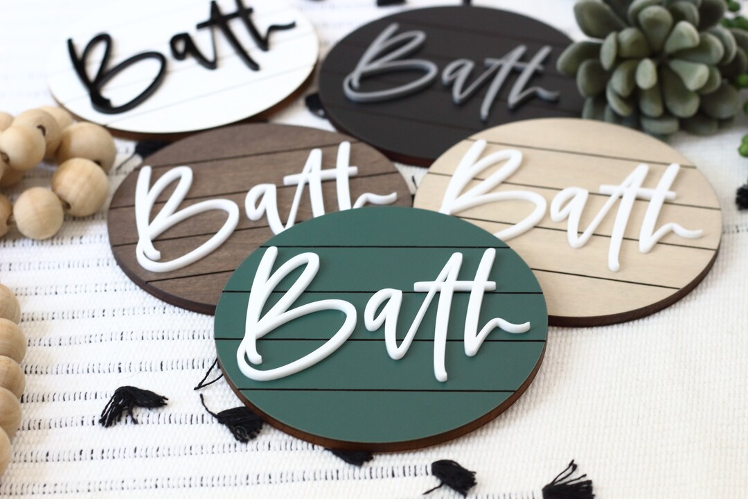 3D Lettered Shiplap Bath Sign - Etsy