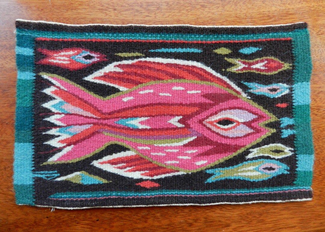 Stunning Small Flemish Weaving With Fish / Vintage Handmade Swedish ...