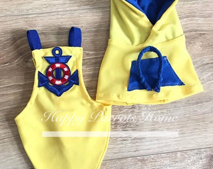 Sailor SET Bird Parrot Hoodie Pet Clothing for Conure Cockatiel African ...