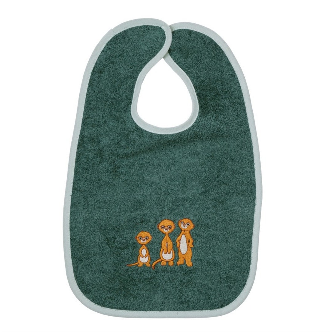 GIANT BIB With Name Embroidered Male Green Dark Green Animal - Etsy