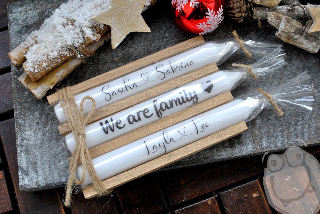 Gift Set Candles With Name Individual Lettering With Heart - Etsy