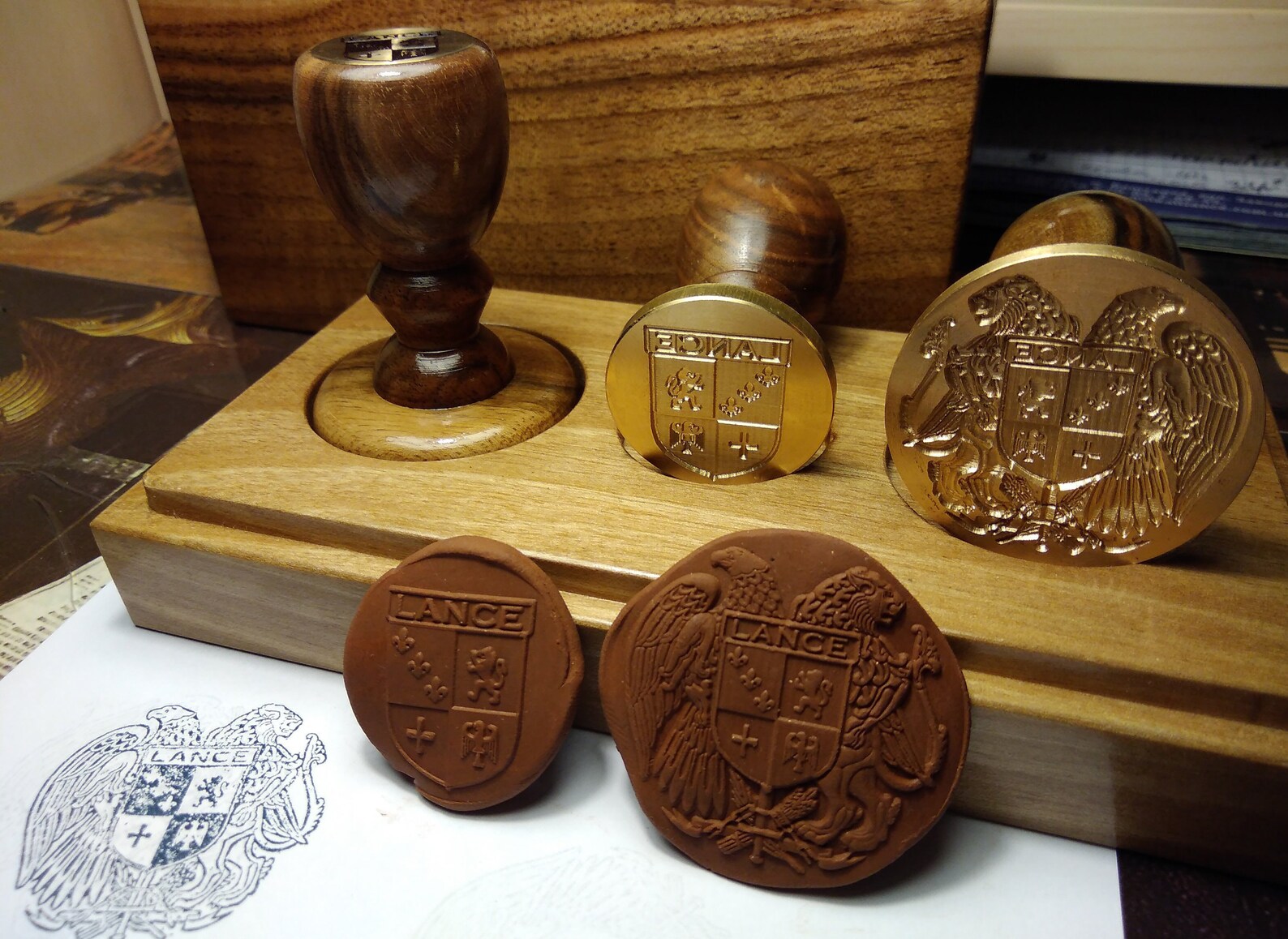 Gift Set of Two Seals in a Case Made of Wood. Wax Seal and - Etsy