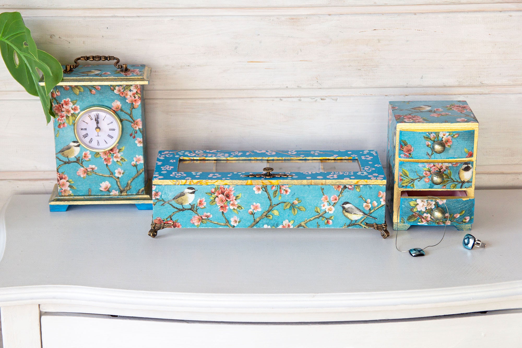 Blue Mantle Clock Carriage Clock Fireplace Clock | Etsy