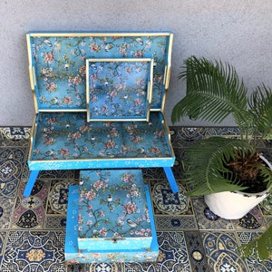 Large Blue Box, Tea Box Chinoiserie Birds, 12-compartment Tea Box ...