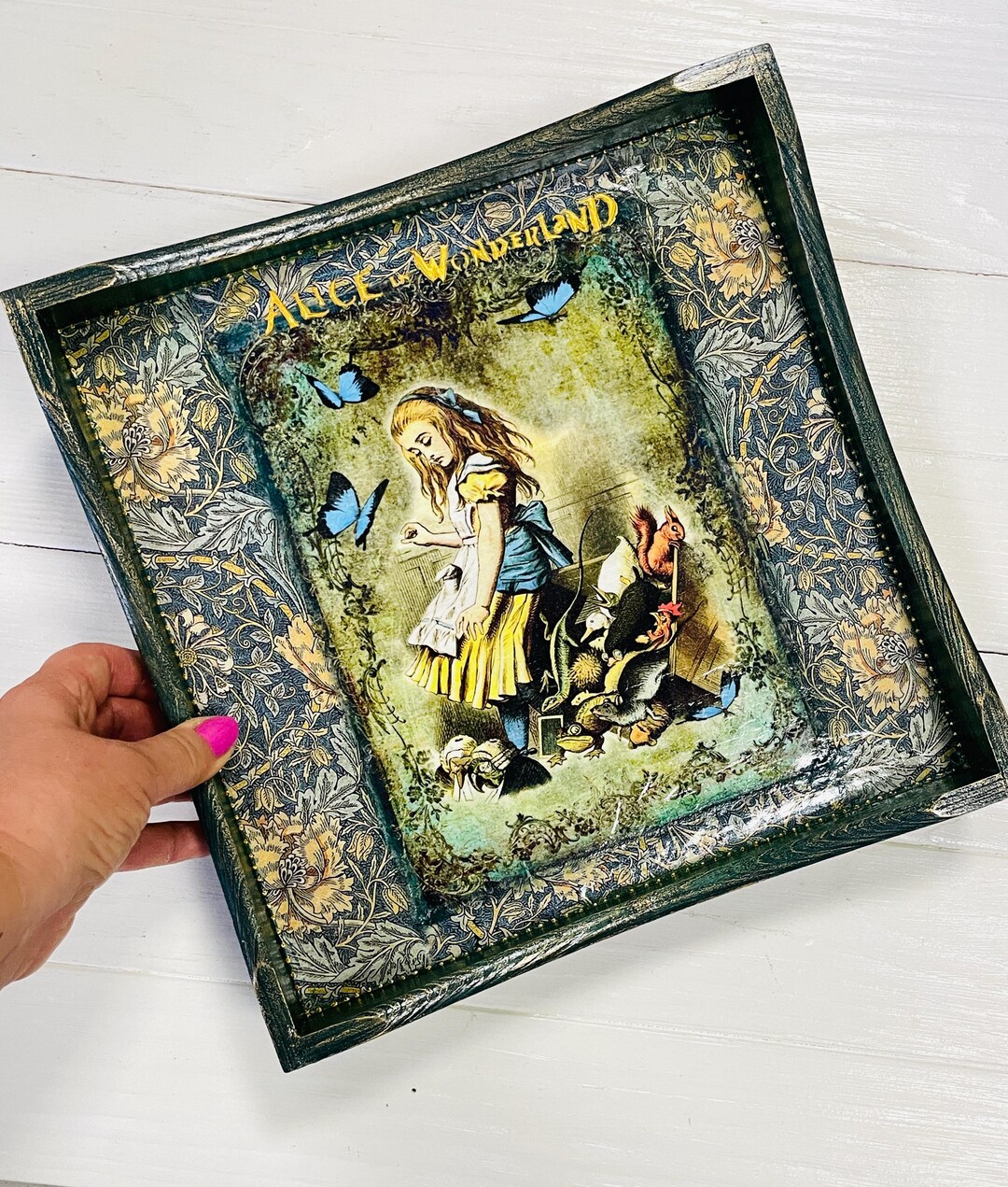 Double-sided Tray Alice in Wonderland, Decorative Tray, Desk ...