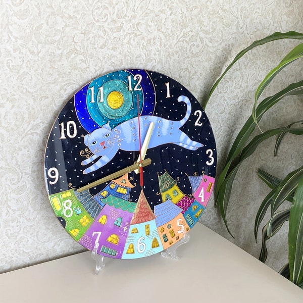 Cat Wall Clock - Etsy