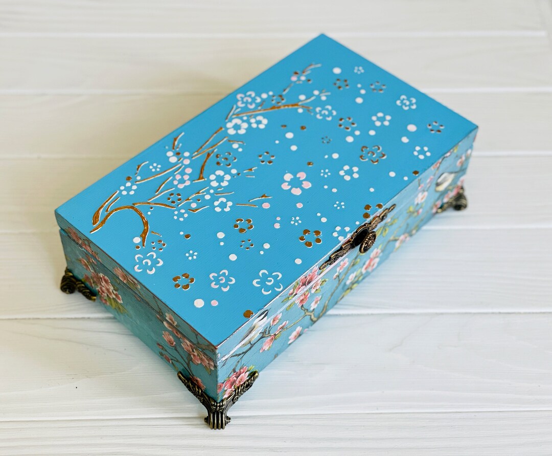 Blue Tea Box, 8-compartment Box, Accesory Holder, Storage Box ...