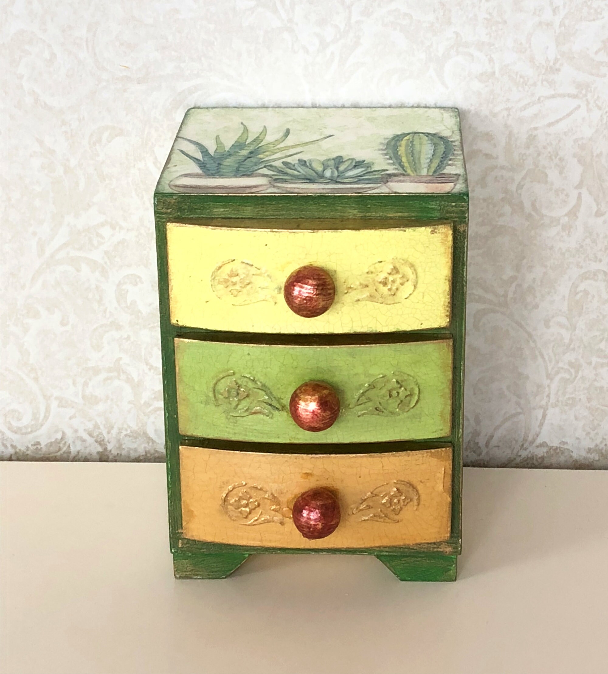 Trinket Box Сactus Mini Chest Drawers Small Jewelry Box | Etsy