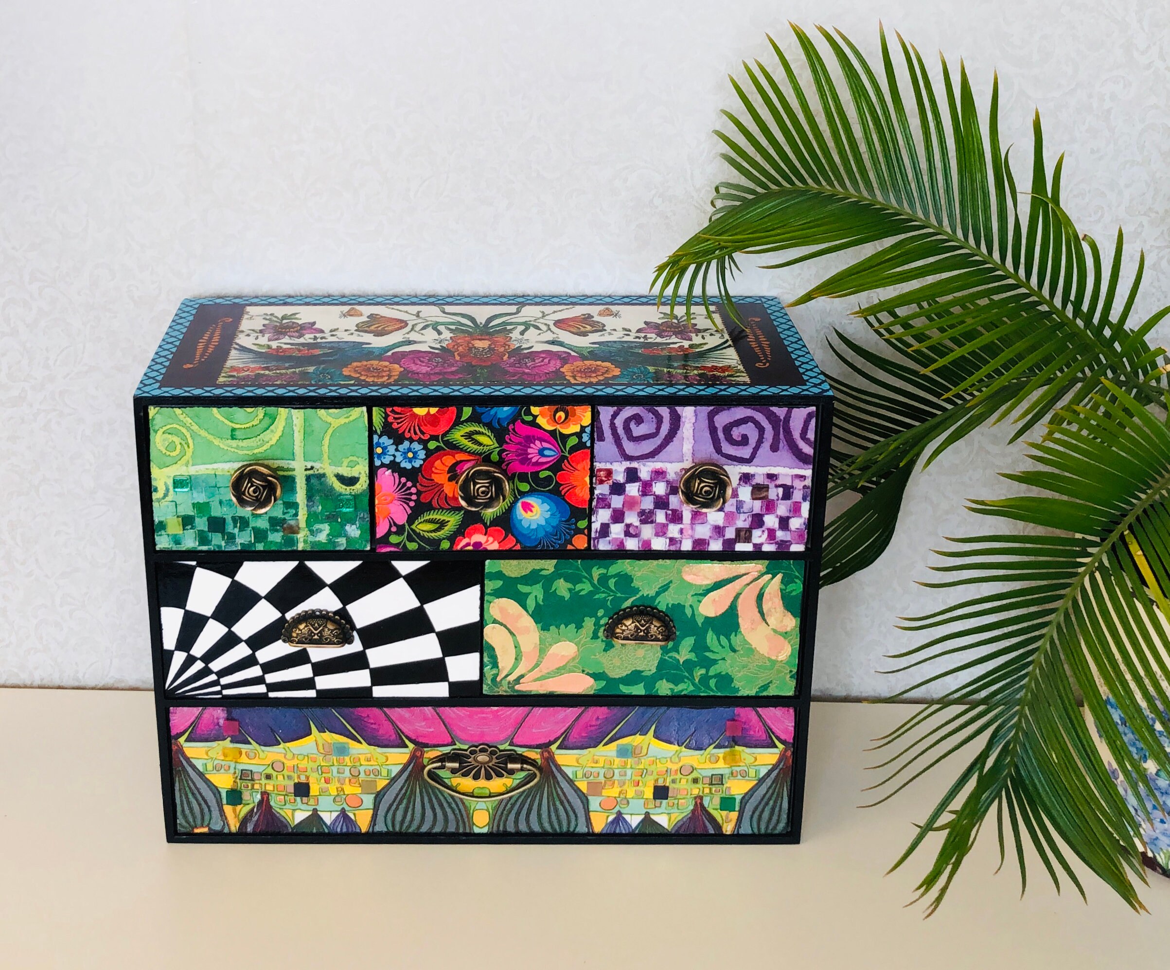 Mini chest of drawers Desktop Makeup organizer Large jewelry | Etsy