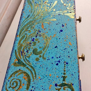 Blue Mini Chest of 3 Drawers, Blue Box, Jewelry Box, Vanity Makeup ...