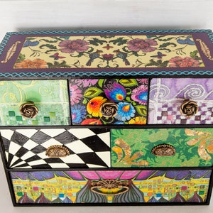 Desktop Makeup Organizer, Hand Painted Furniture, Large Jewelry Box ...