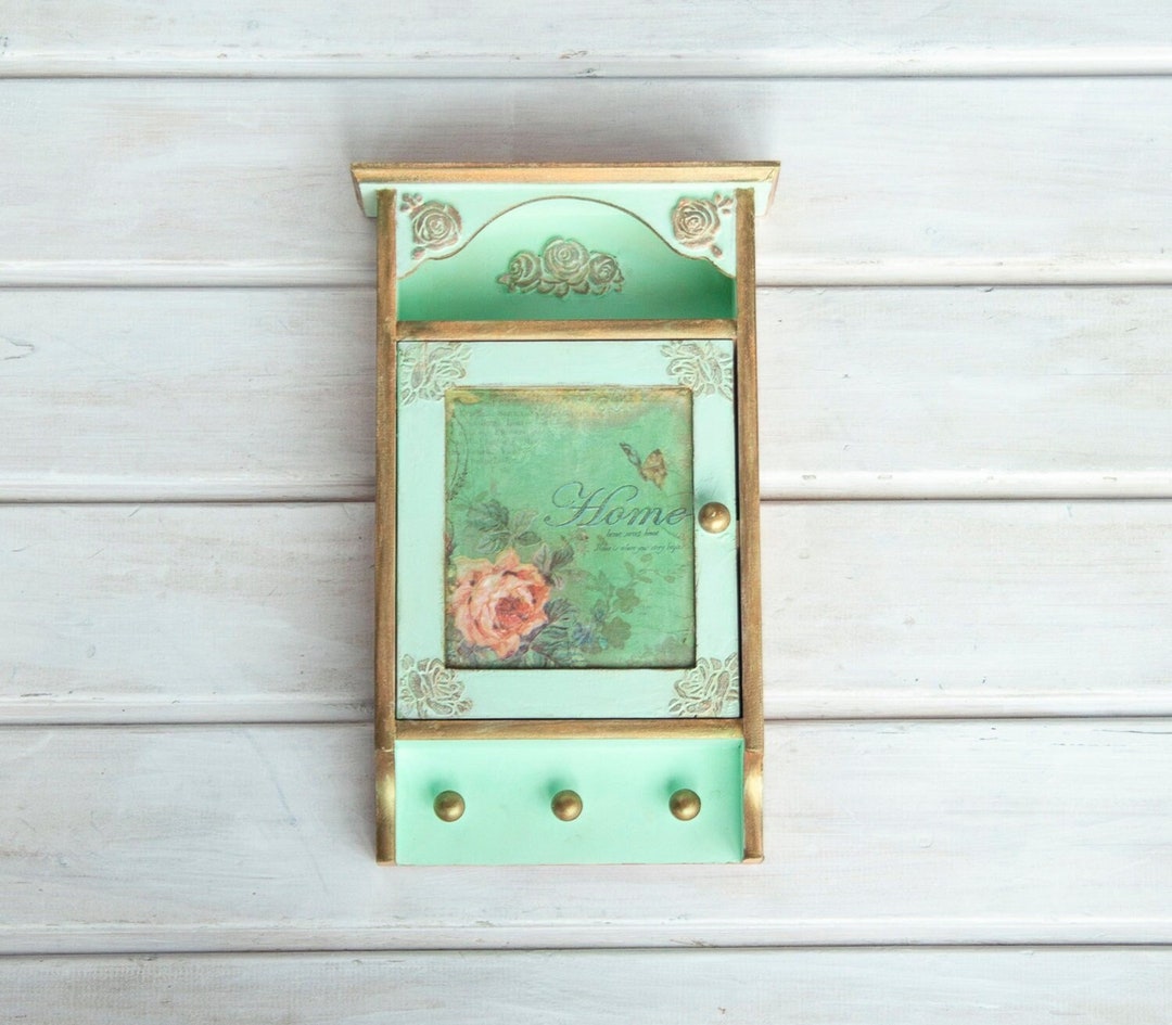 Wooden Key Box Home Sweet Home, Key Storage Cabinet, Wall Key Organizer ...