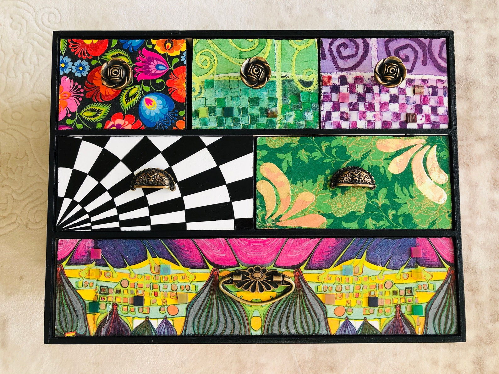 Mini Chest of Drawers Desktop Makeup Organizer Large Jewelry - Etsy