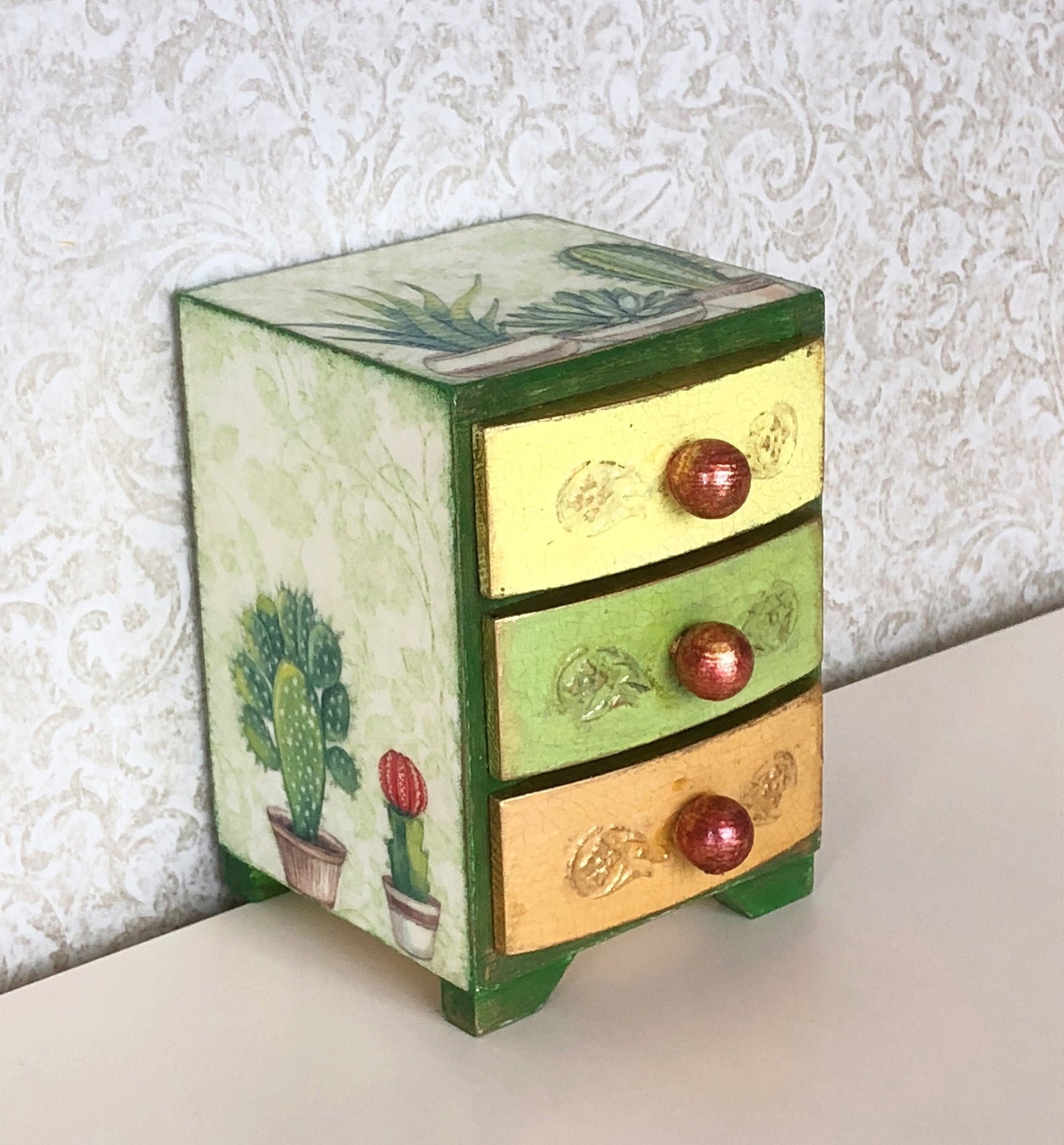 Trinket Box Сactus Mini Chest Drawers Small Jewelry Box | Etsy