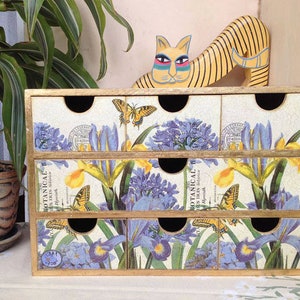 Mini Chest of Drawers Butterflies and Dragonflies, Desk Organizer, Make ...