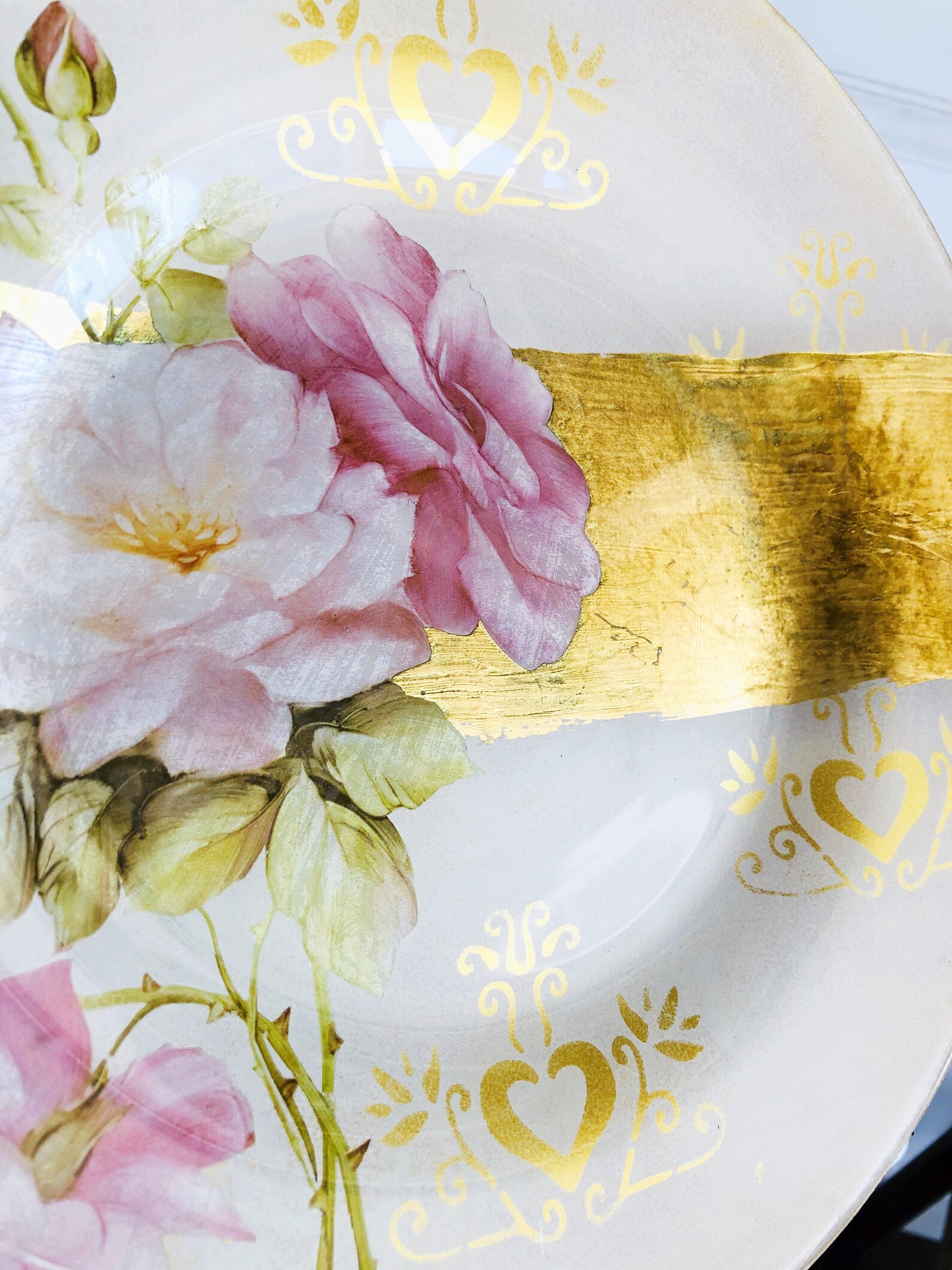 Decorative Glass Plate Ready to Ship Decoupage Plate Hand - Etsy