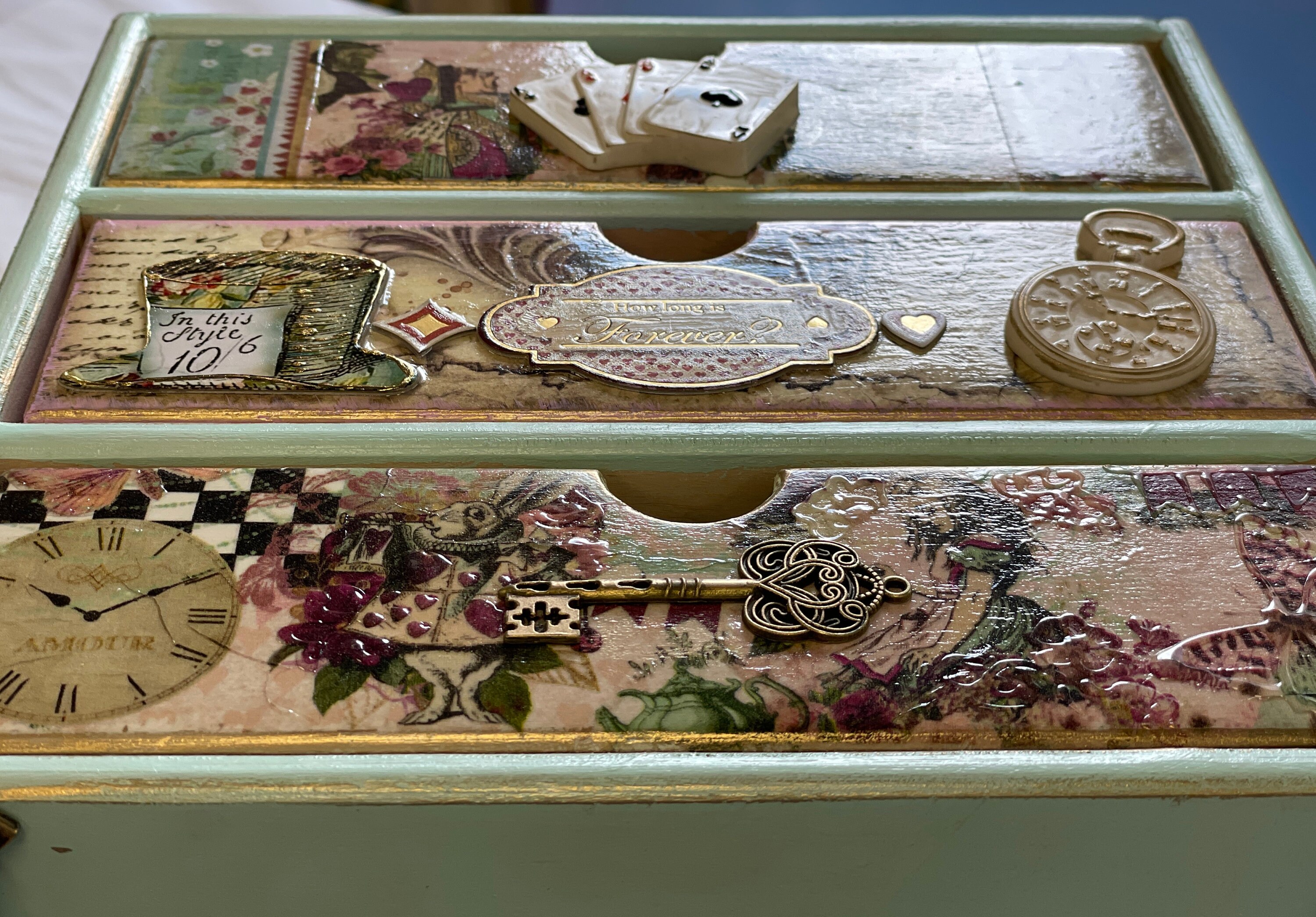 Jewelry Box Alice in Wonderland, Wooden Makeup Organizer, Storage Box ...