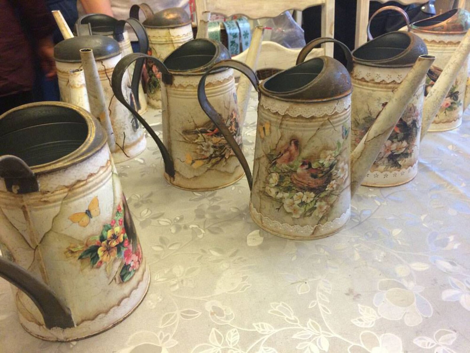 Metal Watering Can Hand Painted Watering Can Rustic Watering - Etsy