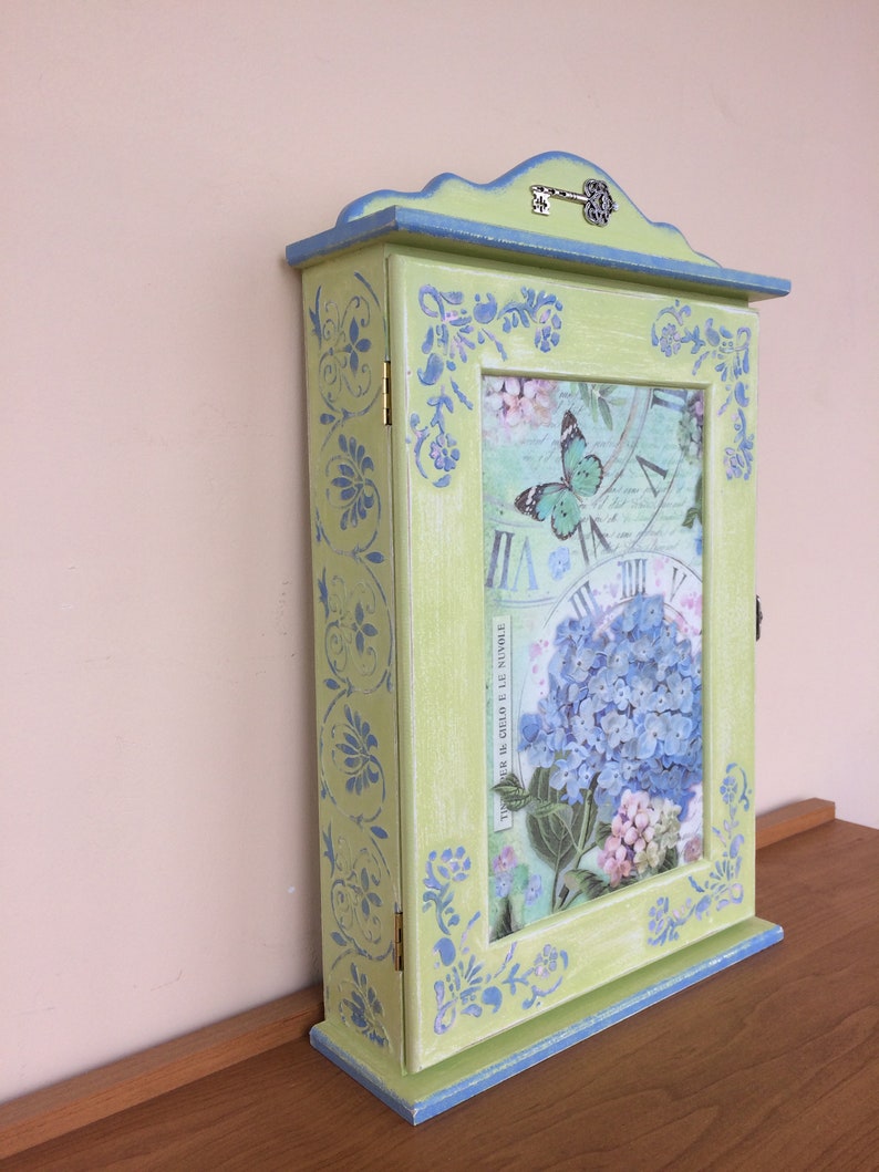 Green Key Storage Cabinet Jewelry Wall Organizer Wooden Key | Etsy