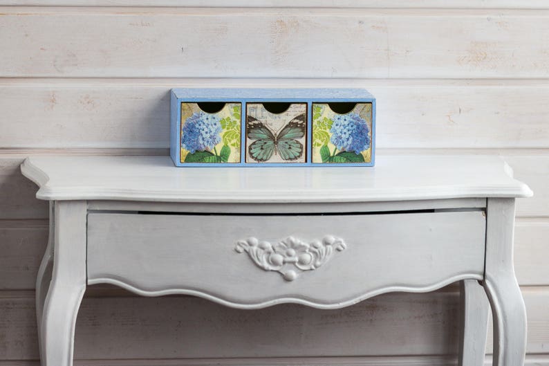 Blue Jewelry Box Drawers Makeup Drawers Desktop Organizer | Etsy