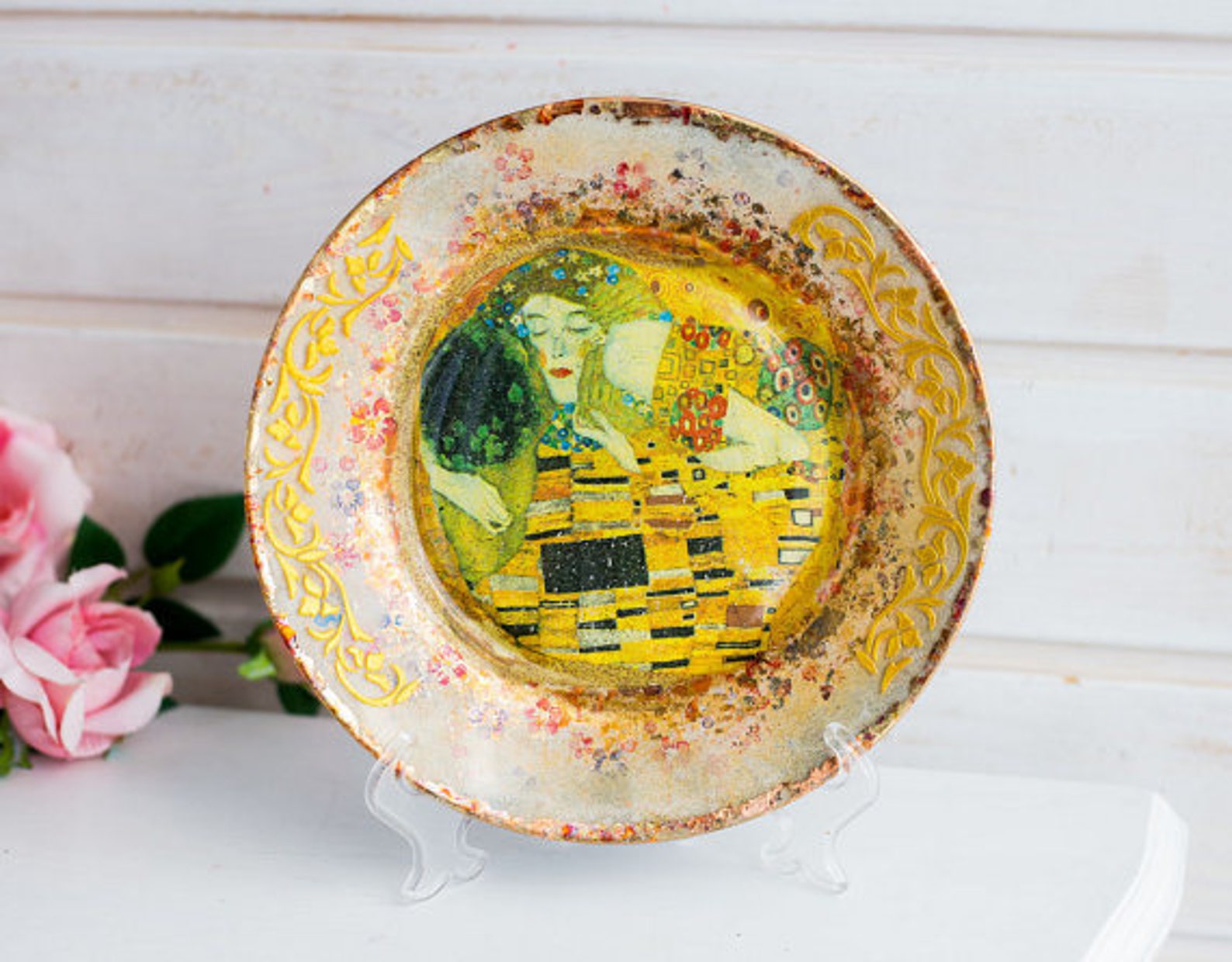 Decorative Plate Wall Decor Yellow Plate Scenic Plate | Etsy