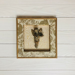 Angel decorative picture White painting Nursery Decor Angel | Etsy