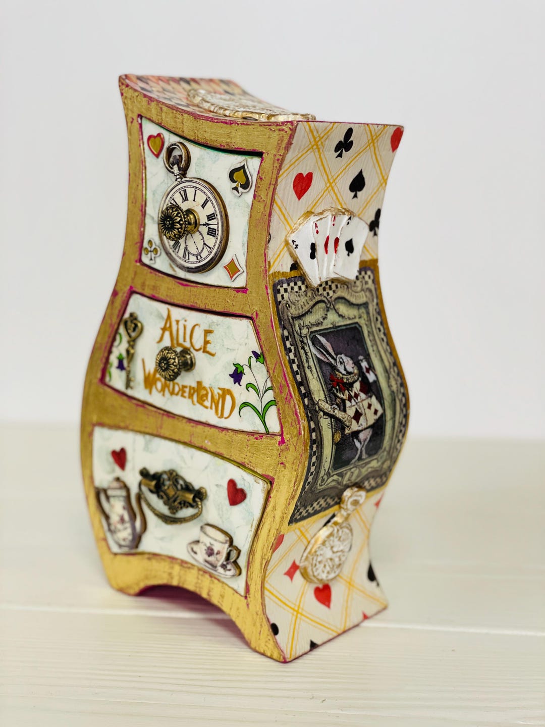 Wavy Chest of Drawers Alice in Wonderland, Mini Chest of Drawers to ...