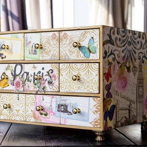 Mini Chest of Drawers Butterflies and Dragonflies, Desk Organizer, Make ...