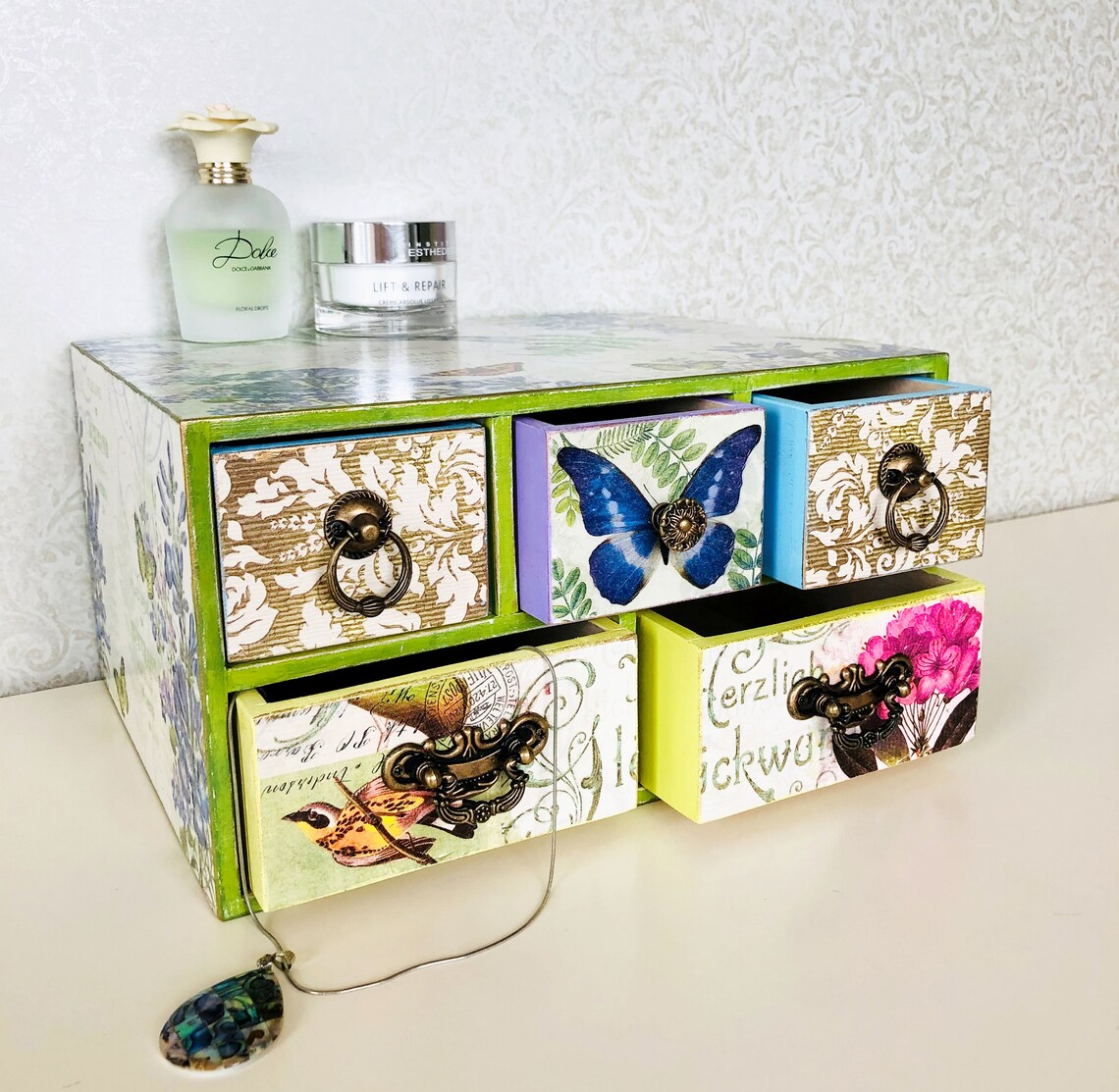 Desktop Organizer Makeup Storage Chest Desktop Organizer - Etsy