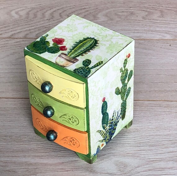 Trinket Box Сactus Small Jewelry Box Storage Chest Mini | Etsy