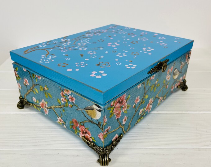 Blue Tea Box, 6compartment Box, Accesory Holder, Tea Container, Storage ...