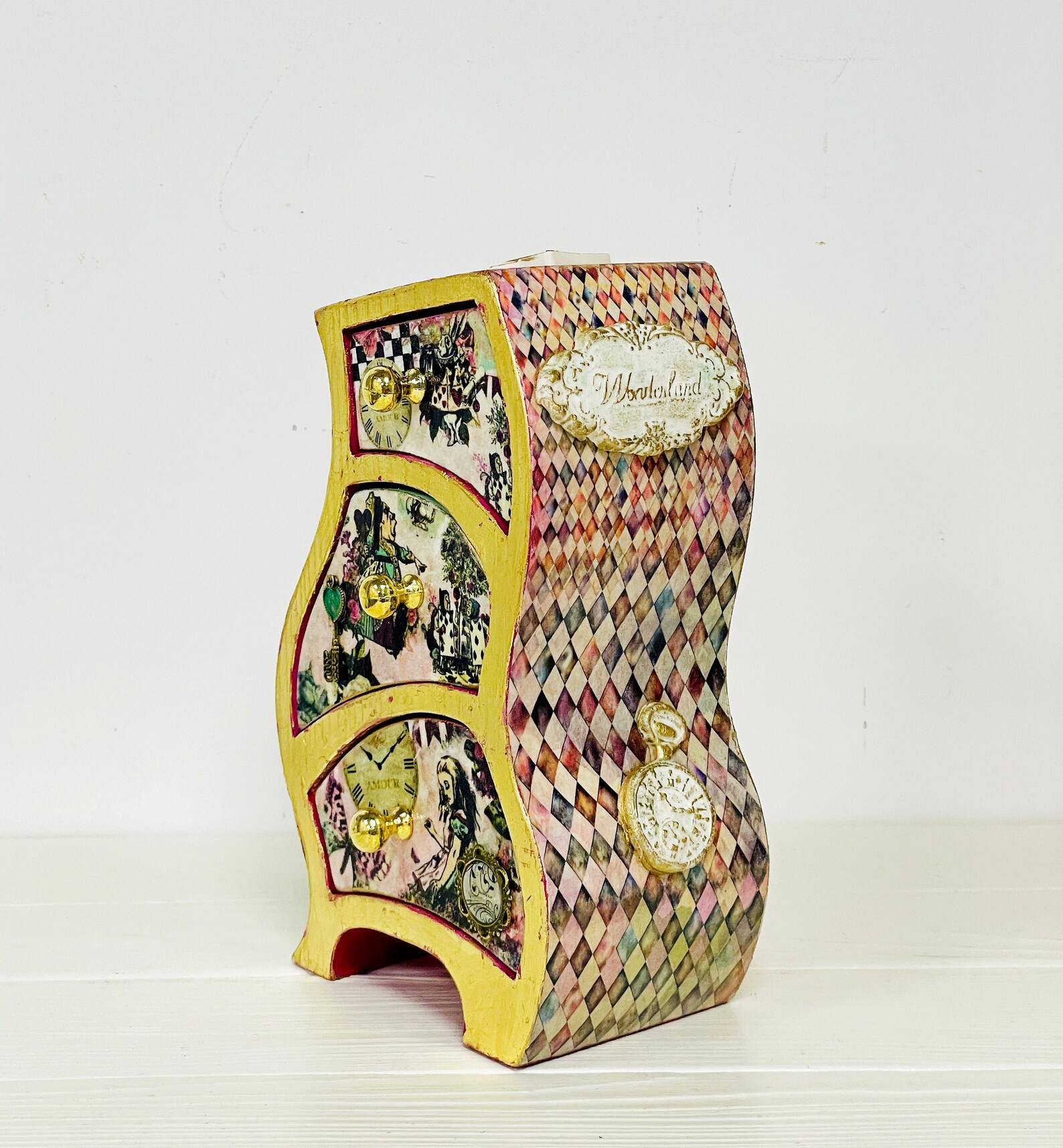 Wavy Chest of Drawers Alice in Wonderland, Mini Chest of Drawers to ...