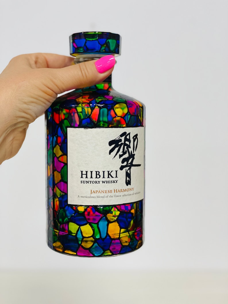 Stained Glass Bottle, Hand-painted Bottle to Order, Bottle Decor Sample ...