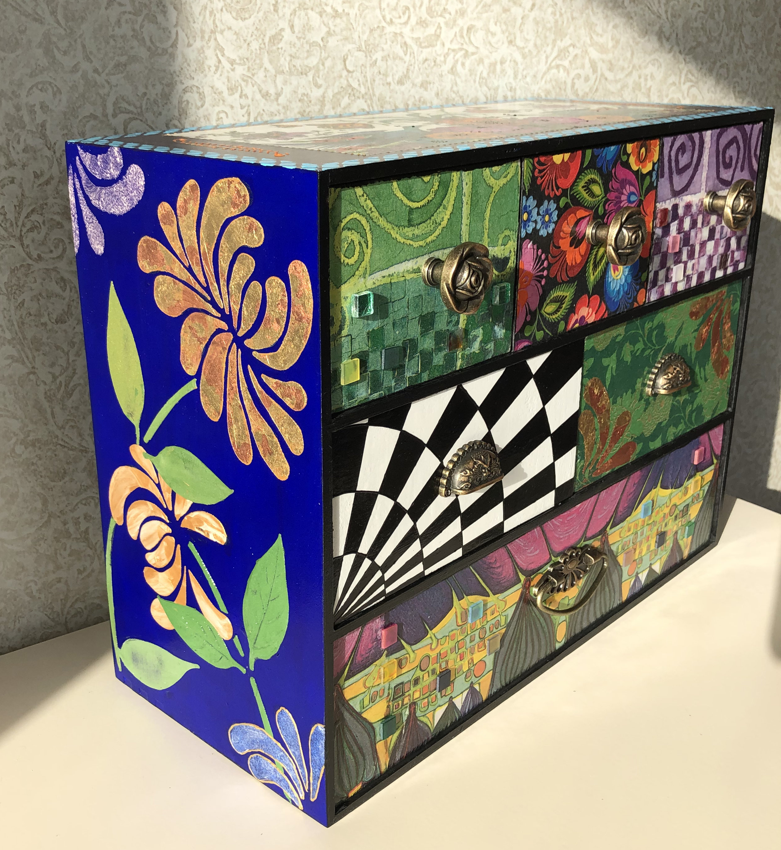 Mini chest of drawers Desktop Makeup organizer Large jewelry | Etsy