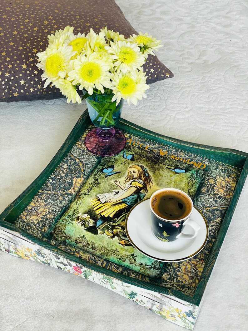Double-sided Tray Alice in Wonderland, Decorative Tray, Desk ...