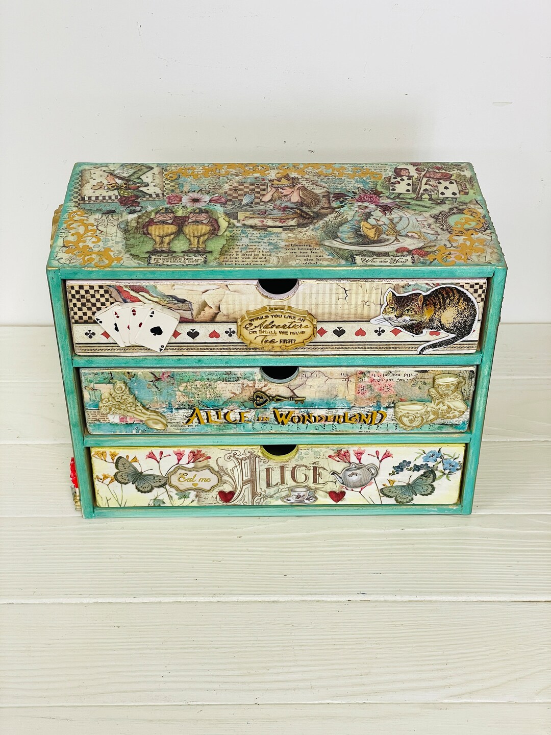 Alice in Wonderland Mini Chest of Drawers, Furniture Mad Hatter ...