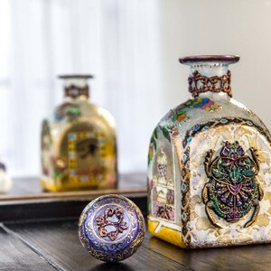 Glass Bottle Fire Breathing Decorative Bottle Hand Painted - Etsy