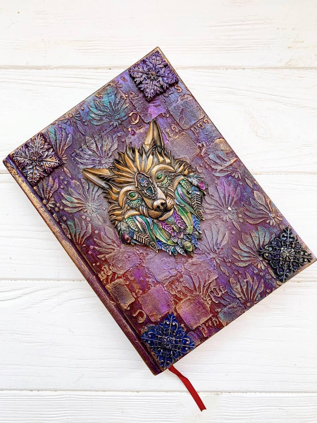 Decorated Diary Wolf, Personalized Diary, Weekly Overview, A5 Yearly ...