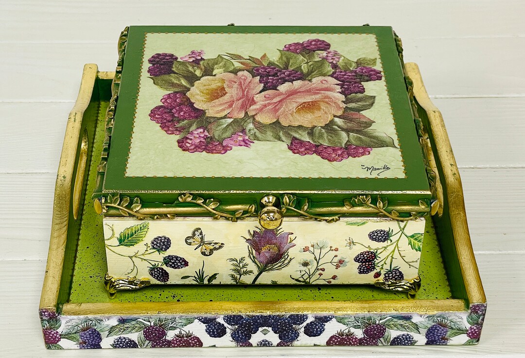 Set-box and Tray Raspberries, Pre-order, Trinket Box, Desk Organisation ...