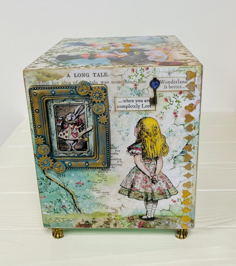 Jewelry Box Alice in Wonderland, Wooden Makeup Organizer, Storage Box ...