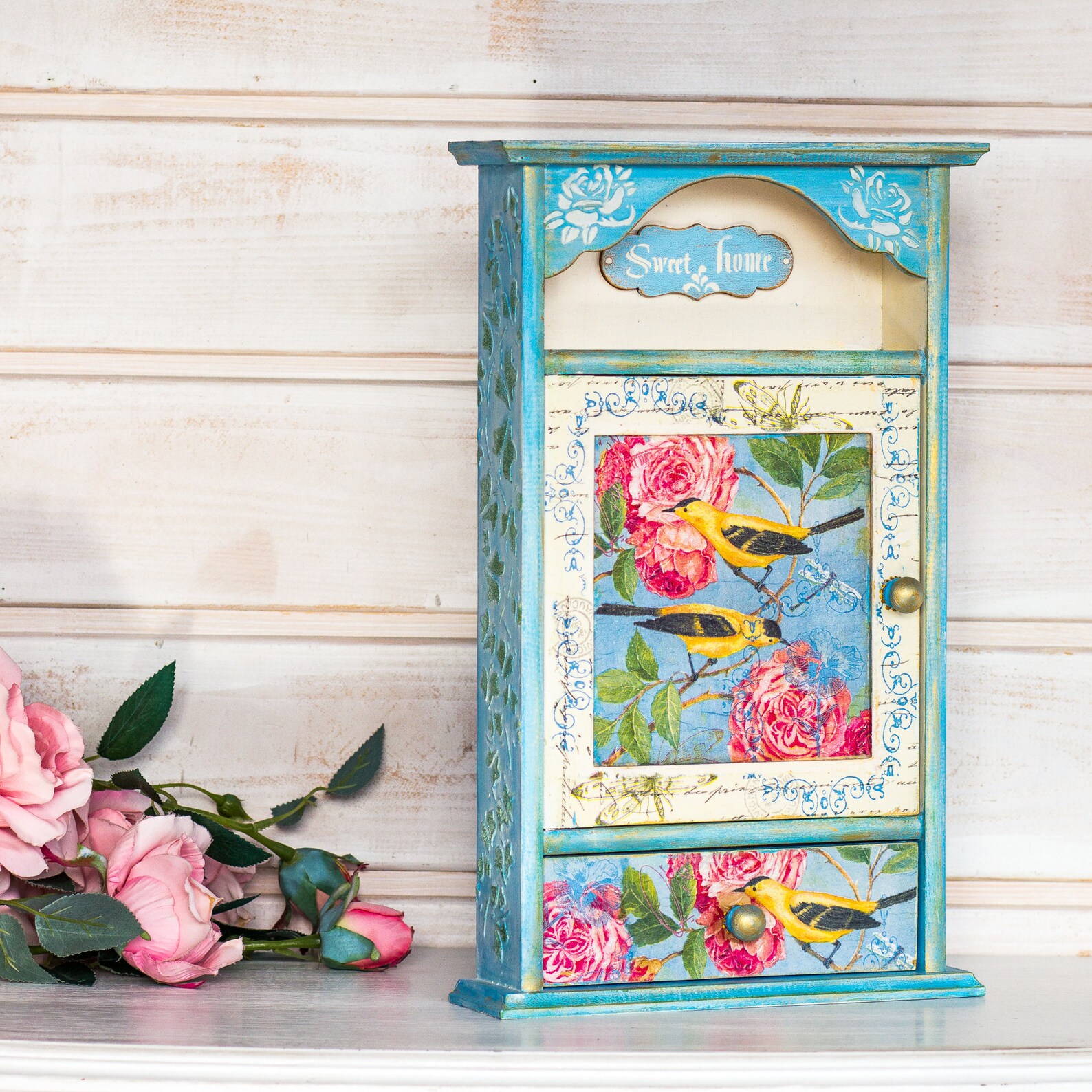 Wooden Key Cabinet Key Box Storage Wall Key Holder Rustic - Etsy