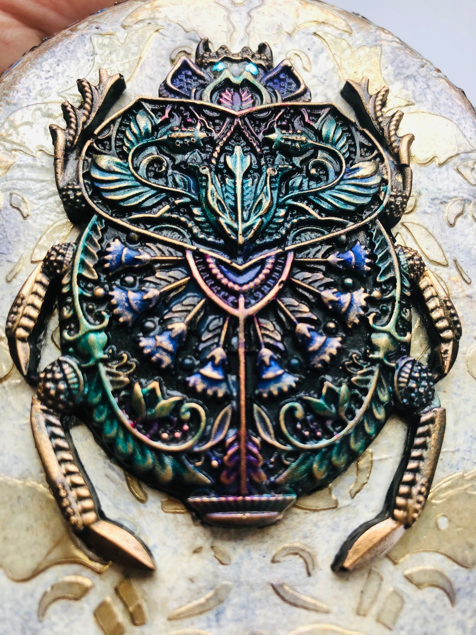 Egyptian Decorative Bottle Winged Scarab Beetle Ready to - Etsy