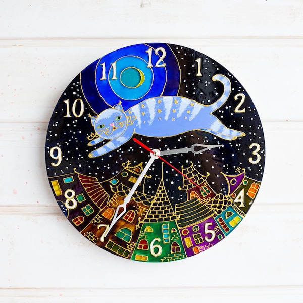 Cat Wall Clock - Etsy