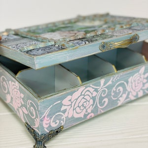 Tea Box Rose, Tea Storage Container, Tea Bags Holder, Pre-order, Tea ...